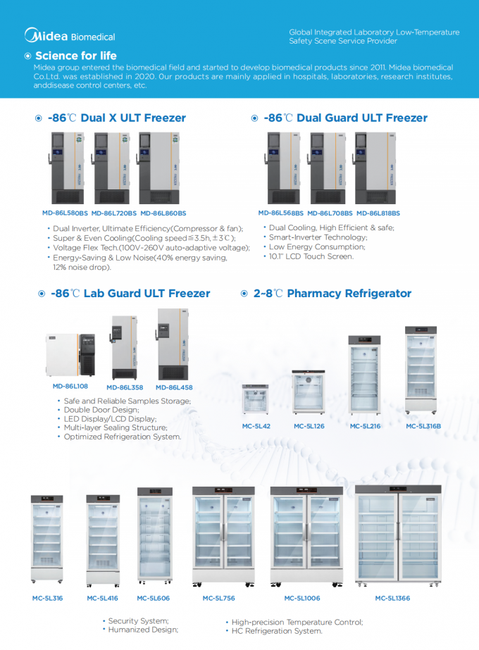 Lab -86℃ Dual X Series Ultra-Low Temperature Freezer With Energy Saving ...